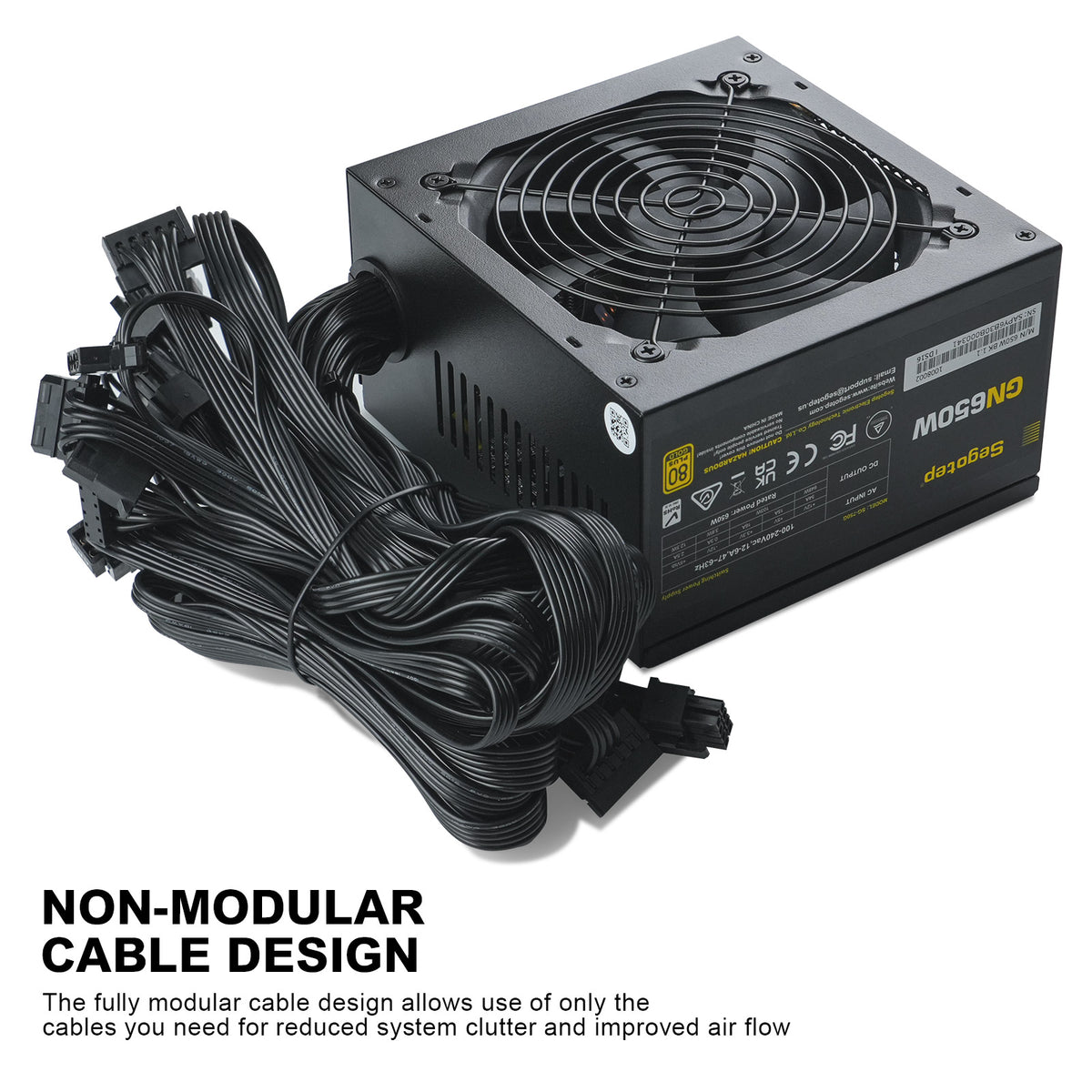 Segotep 650W 80 Plus Gold Certified Non-Modular ATX Power Supply with