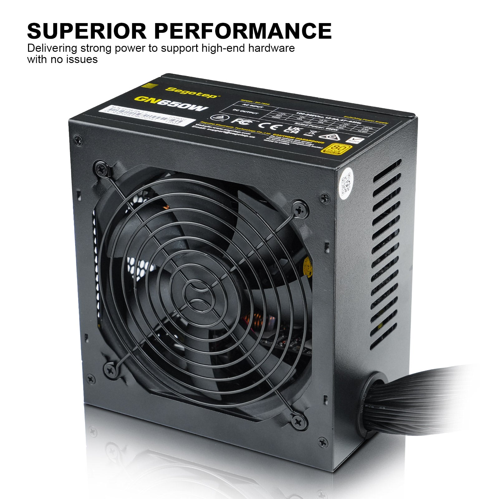 Segotep 650W 80 Plus Gold Certified Non-Modular ATX Power Supply with