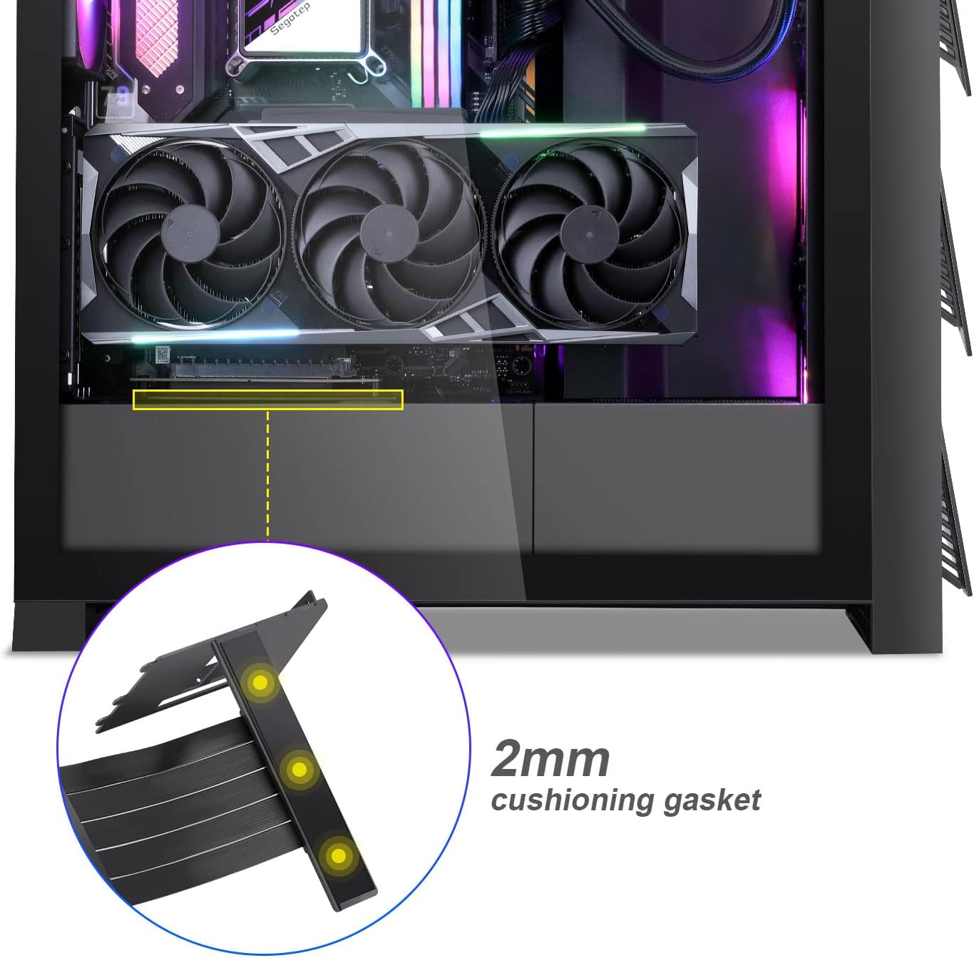 Segotep Vertical GPU Bracket, PCI-E 4.0 x16 High Speed Flexible Extend