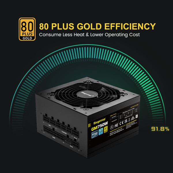 Segotep 750W Power Supply, 80 Plus Gold Full Modular PCIe 5.1 & ATX 3.