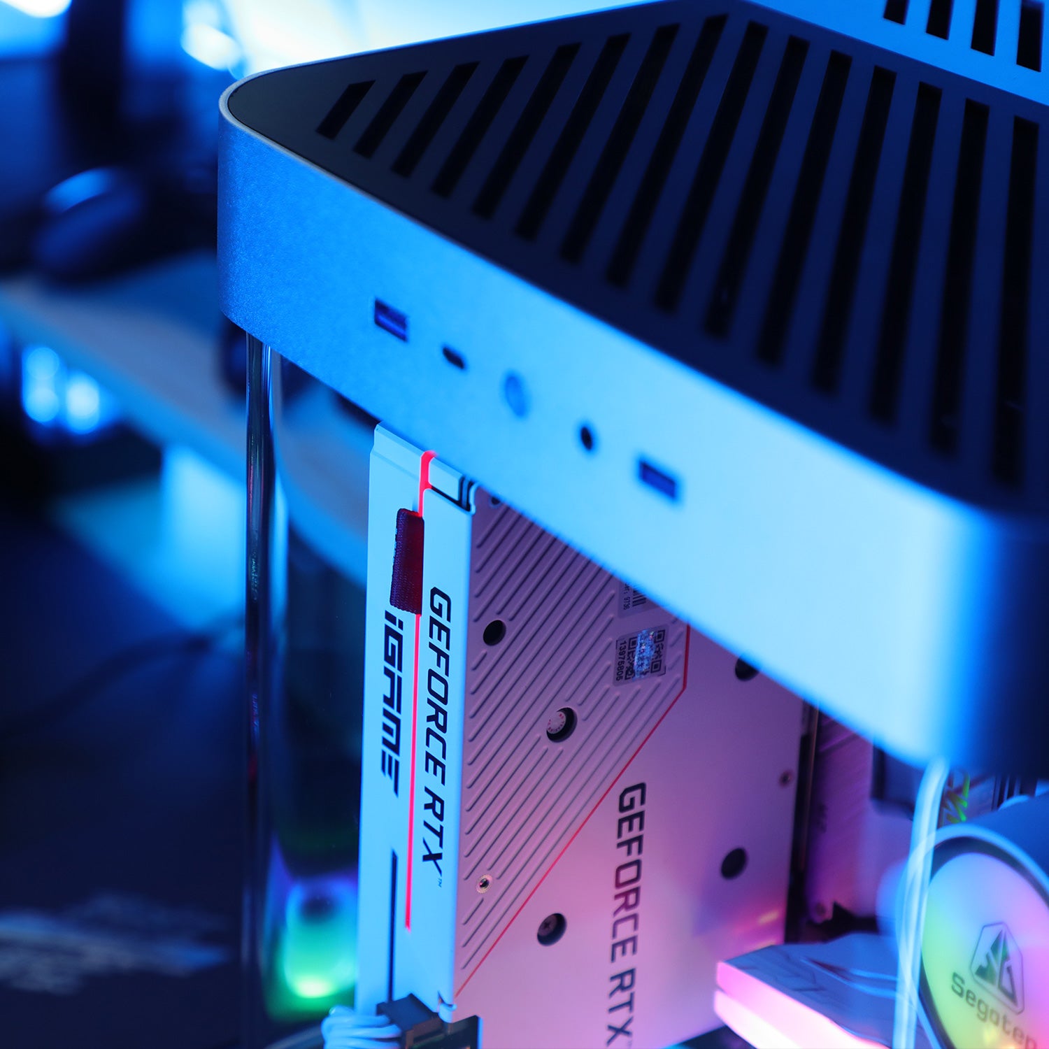 Segotep Slath Mini ITX PC Gaming Computer Case, Three-Side Double Curv